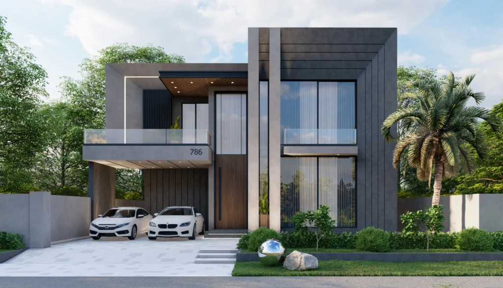 Modernist Elevation Residential Project in Lahore - Ali Jameel Design House